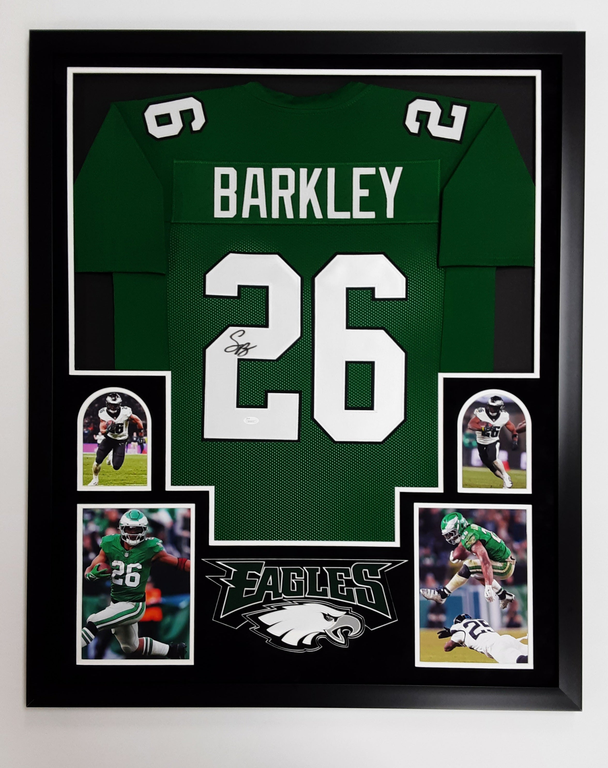 Saquon Barkley Authentic Signed Pro Style Framed Jersey Autographed JS