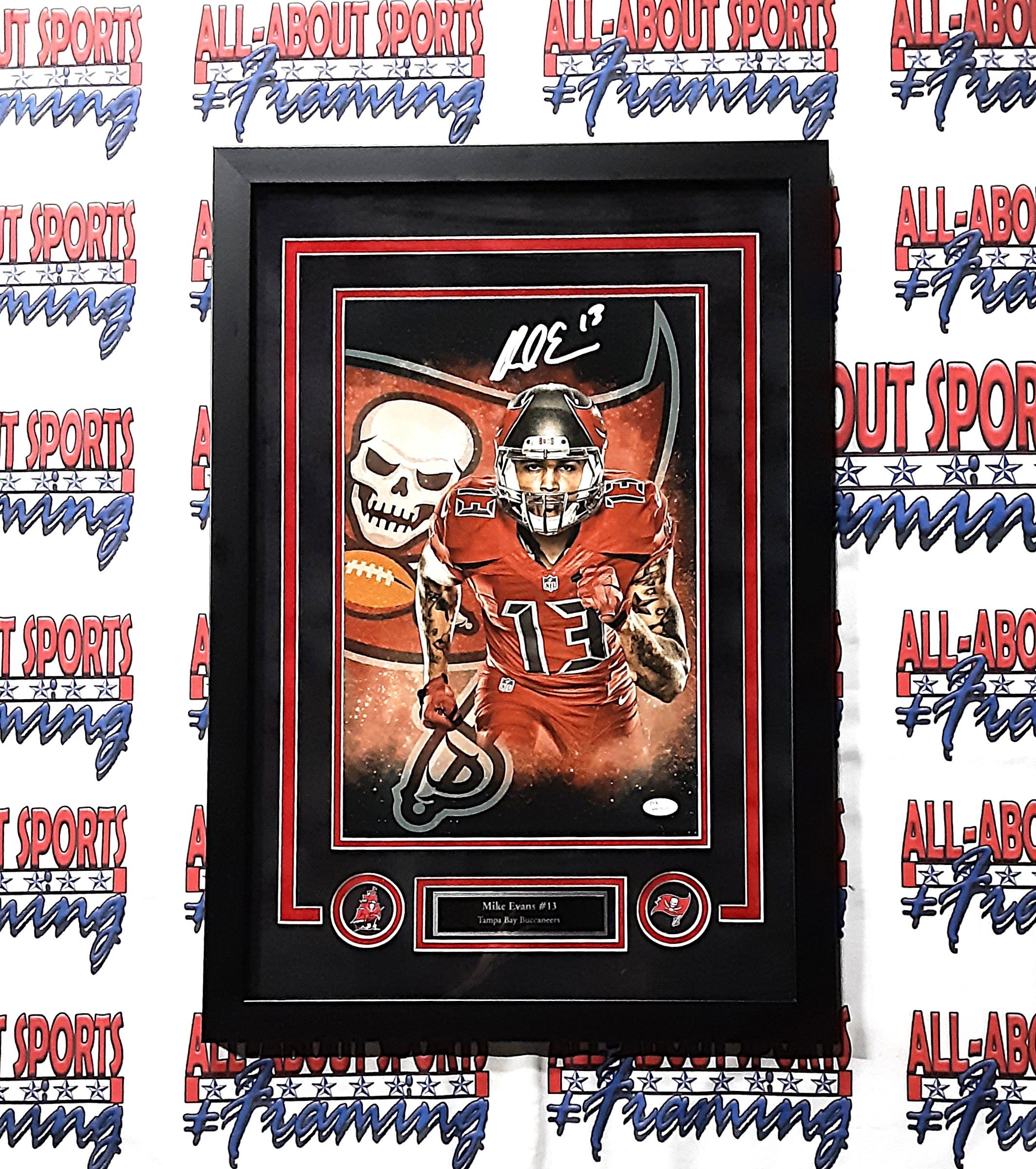 Mike Evans Authentic Signed Framed 11x14 Photo Autographed JSA